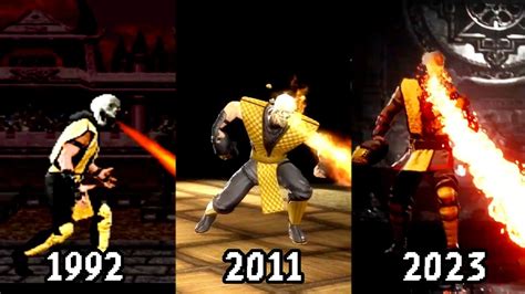 Evolution Of Scorpion Toasty Fatality Mortal Kombat 1992 2023 4K