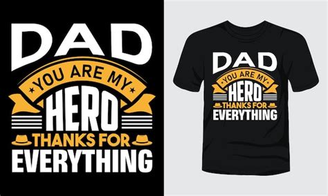 Pai você é meu herói obrigado por tudo t shirt Vetor Premium