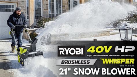 Throw Snow Up To 35 RYOBI 40V HP Brushless 21 Whisper Series