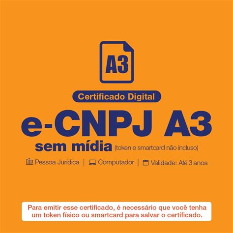 Certificado Digital e CNPJ A3 sem mídia CEC Certificado Digital