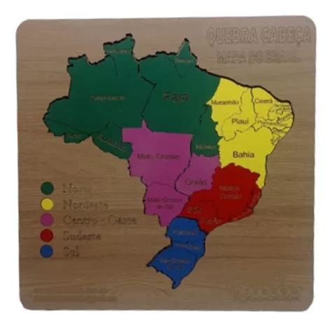 Quebra Cabe A Mapa Do Brasil Mdf