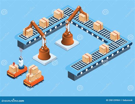 Robot Isometric Professions Flowchart Cartoon Vector CartoonDealer