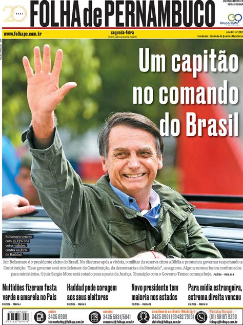 Capa Folha De Pernambuco Segunda De Outubro De