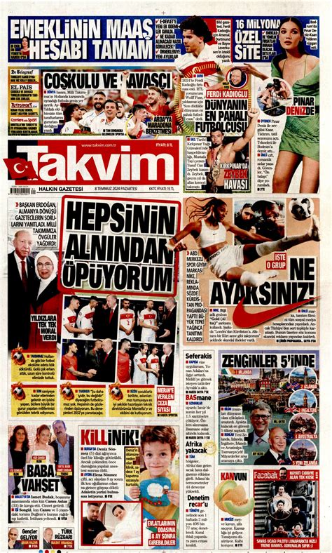 Takvim Gazetesi Takvim Manşet Oku Haberler 08 Temmuz 2024
