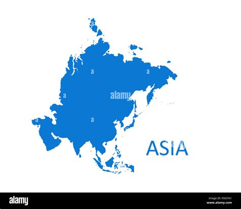 Mapa Del Continente Asi Tico Ilustraci N Vectorial Sobre Fondo Blanco