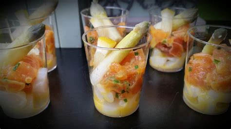 Verrine à la truite fumée et aux asperges Cyrille LA CUISINE