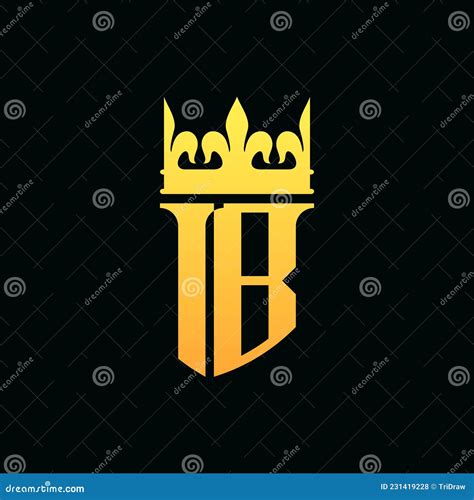 Initial Letters IB Logo Monogram Emblem Style With Crown Stock Vector