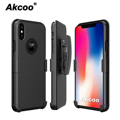 Akcoo capa combo para iphone 11 pro coldre cinto giratório e