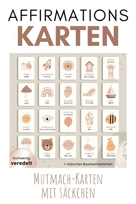 MeinBaby123 20 Affirmationen für Kinder Affirmationskarten für