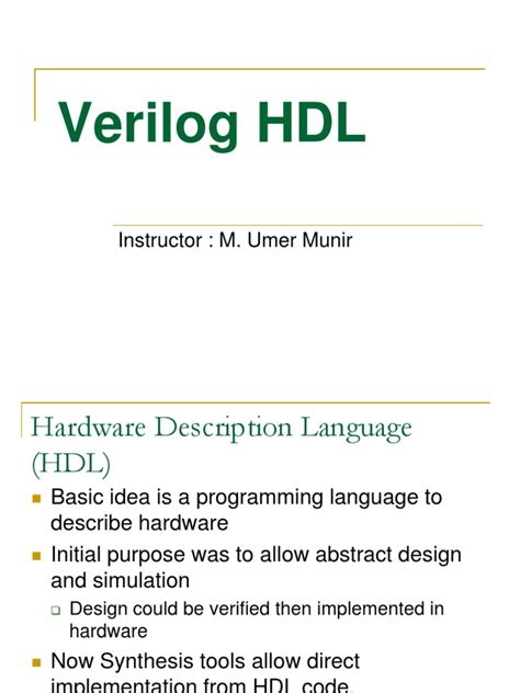 verilog hdl pdf hardware description language vhdl