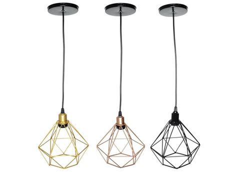 Pendente Aramado Diamante Luminária Lustre Luxo P Teto Retrô Vintage