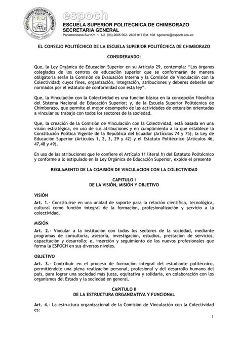 Espoch ESCUELA SUPERIOR POLITECNICA DE CHIMBORAZO SECRETARIA GENERAL