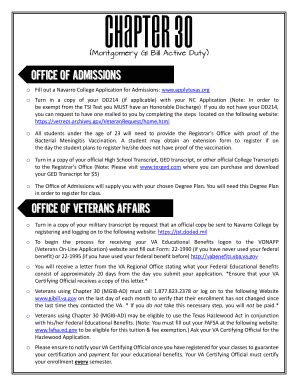 Fillable Online Navarrocollege Montgomery GI Bill Active Duty Fax