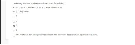 answered how many distinct equivalence classes… bartleby