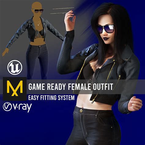 3D Model Female Outfit 01 VR AR Low Poly CGTrader