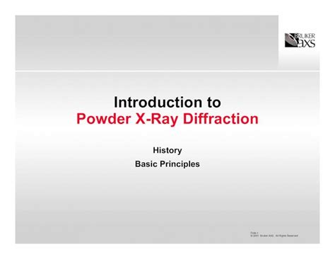 PDF Introduction To Powder X Ray Diffraction What Is A Powder