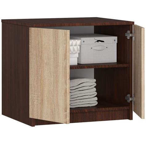 Nadstawka na szafę 60 cm 2 drzwi 2 półki wenge dąb sonoma