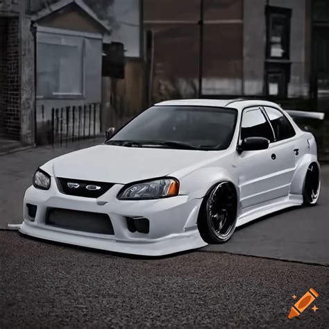 White Nissan Sentra Se R Spec V With Widebody Kit On Craiyon