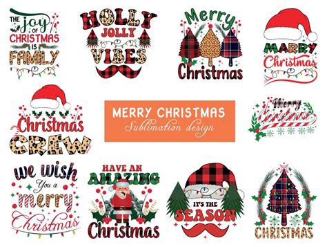 Merry Christmas Sublimation Design Bundle 14320158 Vector Art At Vecteezy
