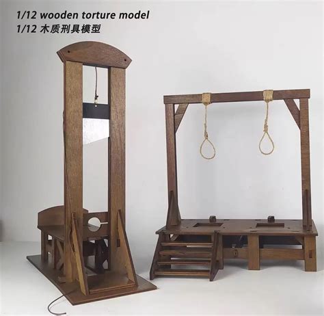 1 12 Scale Wooden French Guillotine Model Toys Ancient Gallows Figure