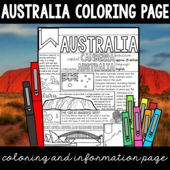 Australia Coloring Page By The Virtual Explorer TPT