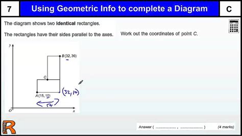 geometric info to complete a coordinate diagram gcse maths revision exam paper practice and help