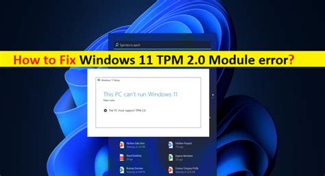 How To Fix Windows 11 TPM 2 0 Module Error Steps Techs Gizmos