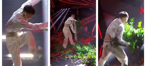 El cantante Blanco sufre un ataque de ira durante su actuación en San