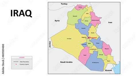 Iraq Map State And District Map Of Iraq Political Map Of Iraq With