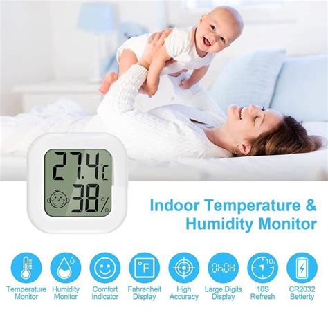 4 Pièces Mini Lcd Thermomètre Hygromètre Interieur 1 0 Précision