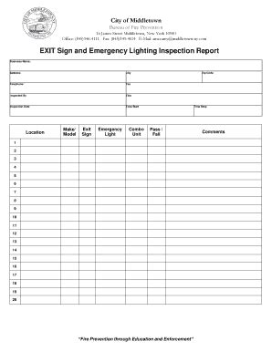Emergency Lighting Inspection Form Fill And Sign Printable Template