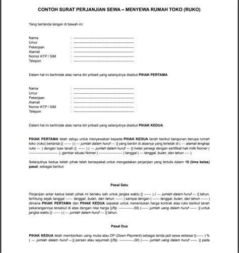 Contoh Surat Perjanjian Kerjasama Berbagai Jenis Usaha