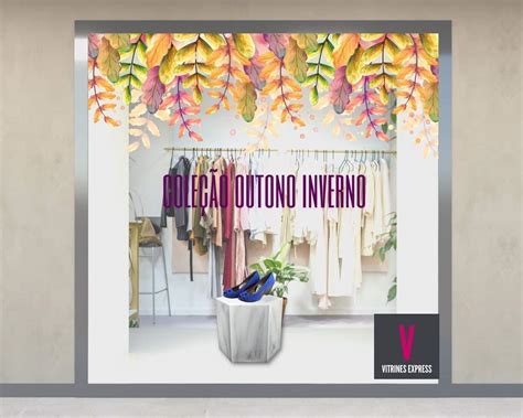 Adesivo De Vitrine Outono Inverno Border Floral Vitrines Express