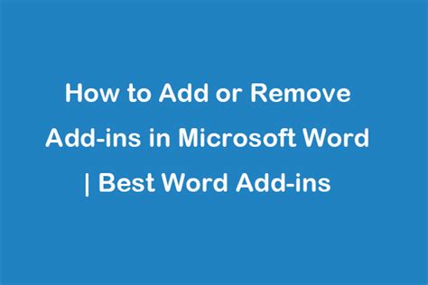 how to download install add remove disable add ins in word