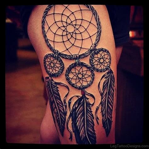 Best Dreamcatcher Tattoos On Thigh Leg Tattoo Designs