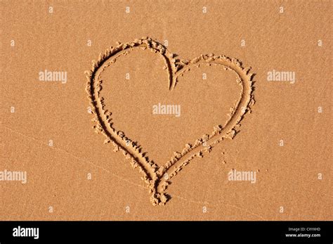 Heart Drawn In Sand On The Beach Castricum Aan Zee North Holland