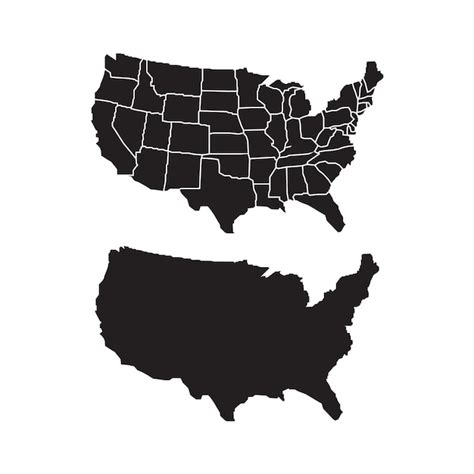 Mapa Vectorial Detallado Alto Estados Unidos Vector Premium