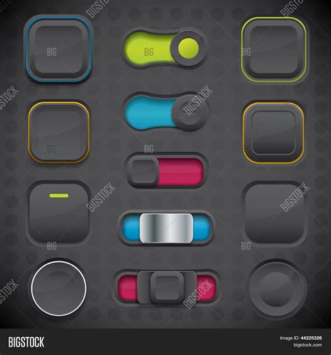 Modern Ui Button Set Vector Photo Free Trial Bigstock