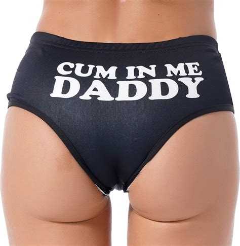 FEESHOW Womens Letter Printed Low Rise Naughty Slutty Boy Short Bikini