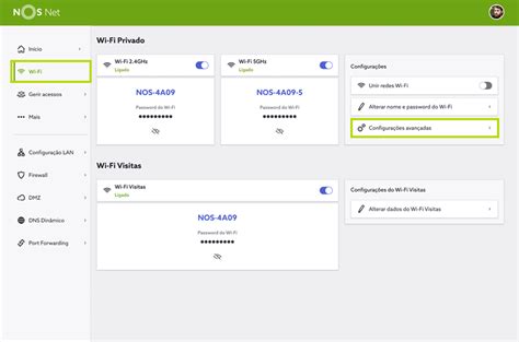 Configurações do Wi Fi