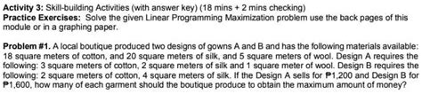solved activity 3 skill building activities with answer key 18 mins 2 mins checking