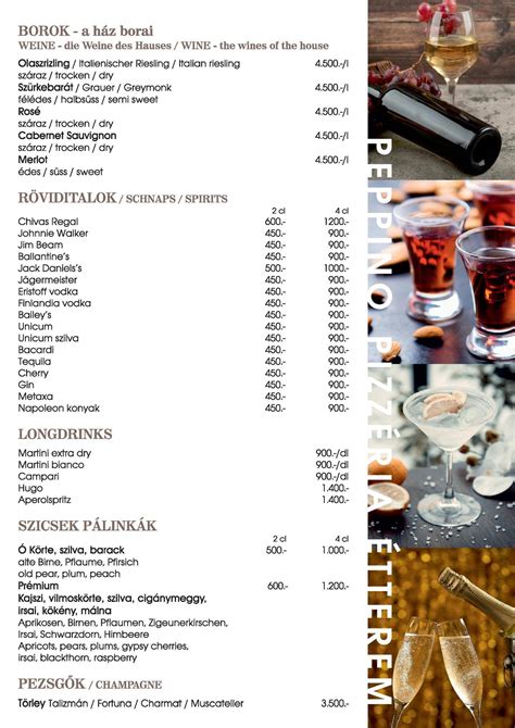 Menu At Peppin Pizz Ria S Tterem Restaurant Tapolca