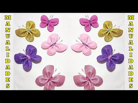 Mariposas hechas con fomix escarchado fáciles de hacer YouTube