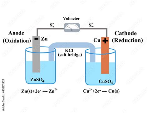 Voltaic Galvanic Cell Or Daniell Cell Redox Reaction Oxidation And