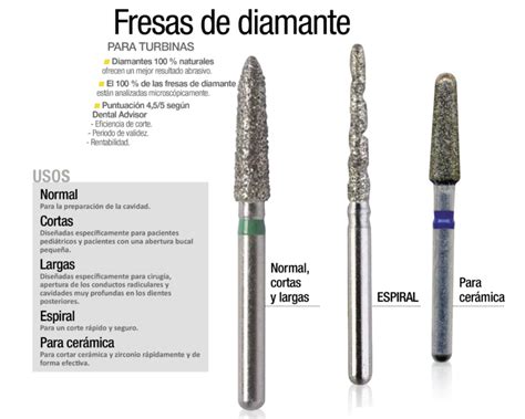 Tipos de fresas dentales DVD Pasión Dental
