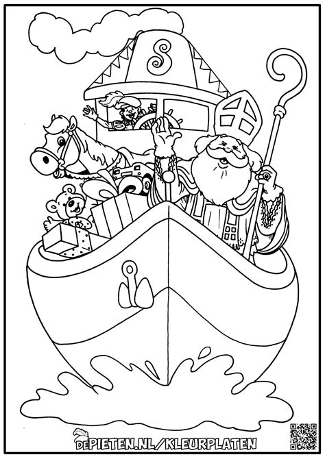 Mewarnai 212 Kleurplaat Waar Sinterklaas Alleen Op Staat Kleurplaten