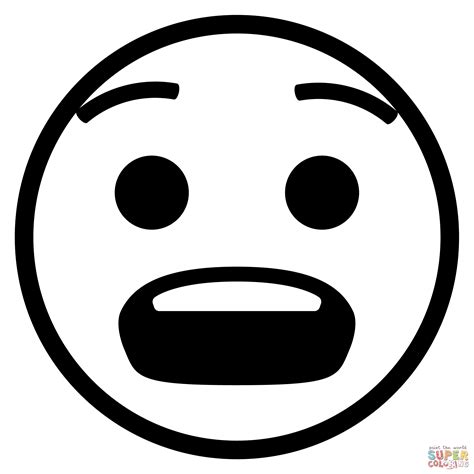 Anguished Face Emoji Coloring Page Free Printable Coloring Pages