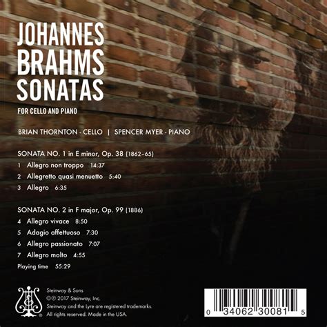 C M D Brahms Cello Sonatas Nos 1 2 CD
