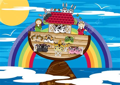 Dibujos Animados Arca De Noé Y Animales Religión Vaca Dibujos Animados