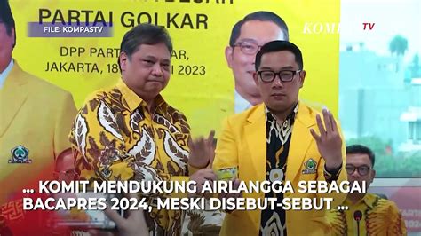 Kata Golkar Soal Komitmen Ridwan Kamil Dukung Airlangga Meski Masuk